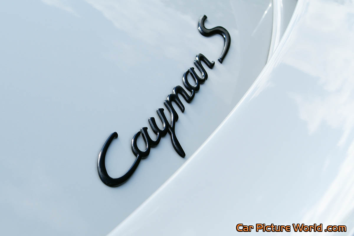 Cayman S White Rear Name Plate Picture